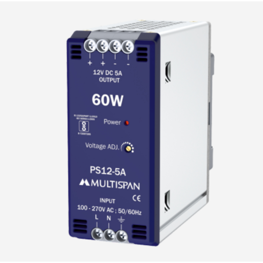 Switch Mode Power Supply DIN rail 12V 5A PS12-5A | Multispan | UAE ...