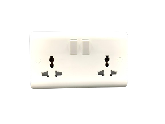 13A 2 Gang Switched Multi Function 250V socket UN – Snowlite | UAE Electrical Supplier ...